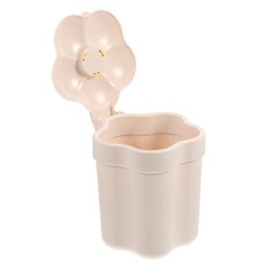 zerodeko trash cans trash cans garbage cans mini wastebasket trash can tiny desktop waste garbage bin with swing lid for home office kitchen vanity tabletop white trash cans garbage cans garbage cans