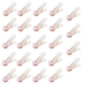 24pcs plastic clothes clip cute cat claw clothes clip, cute cat claw pattern, fixing clip, clothes pin, seamless clothes nail, bag clip, food packaging clip (pink)