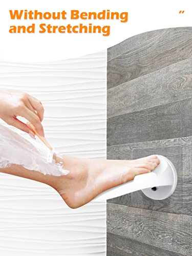 Tokokimo Shower Foot Rest, Pedicure Foot Rest, Shower Stool for Shaving Legs, No Drilling is Needed Non-Slip Bathroom Pedal, NO Drop, White