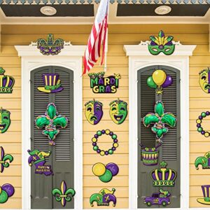 30 Pieces Large Comedy Tragedy Face Mardi Gras Decorations Mardi Gras Cutouts Wagon Costume Cover Comedy Tragedy Masks Float Decor for Trailer Mardi Gras Wall Hanging Party Supplies Home Door Decor