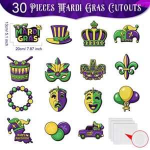 30 Pieces Large Comedy Tragedy Face Mardi Gras Decorations Mardi Gras Cutouts Wagon Costume Cover Comedy Tragedy Masks Float Decor for Trailer Mardi Gras Wall Hanging Party Supplies Home Door Decor