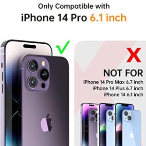 JUESHITUO Magnetic iPhone 14 Pro Case with Full Camera Cover Protection [No.1 Strong N52 Magnets] [Compatible with MagSafe] for Magnetic Women Men Girls Cute Phone Case (6.1")-Purple