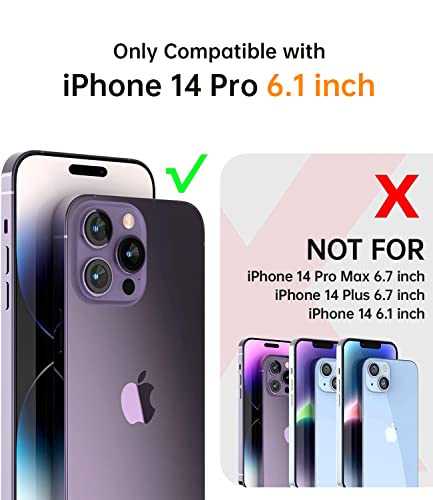 JUESHITUO Magnetic iPhone 14 Pro Case with Full Camera Cover Protection [No.1 Strong N52 Magnets] [Compatible with MagSafe] for Magnetic Women Men Girls Cute Phone Case (6.1")-Purple