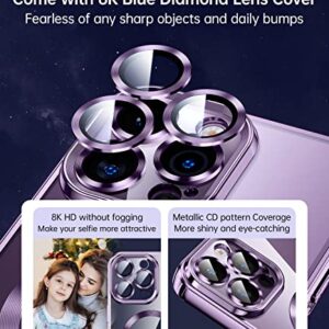 JUESHITUO Magnetic iPhone 14 Pro Case with Full Camera Cover Protection [No.1 Strong N52 Magnets] [Compatible with MagSafe] for Magnetic Women Men Girls Cute Phone Case (6.1")-Purple