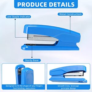 Desktop Stapler School College Office Supplies Portable Durable Staplers for Desk Accessories Heavy Duty Stapler with 25 Sheet Capacity for Home Classroom Office Teacher (Black, Blue, Gray, 6 Pcs)