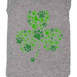 Dog Apparel Lucky Boy Letter Print Clover Shirts for Small Large Dog Vest Puppy Gift St Patrick's Day Costume (Medium, Grey02)