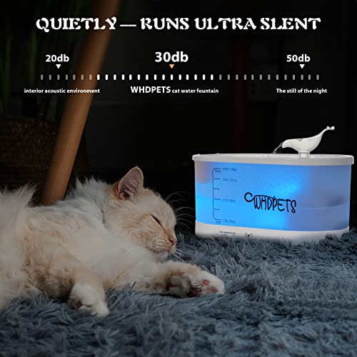 Battery Operated Cat Water Fountain, WHDPETS Automatic Pet Water Fountain with Wireless Pump, 108oz/3.5L Dog Water Dispenser for Cats, Dogs, Multiple Pets Inside or Outdoor