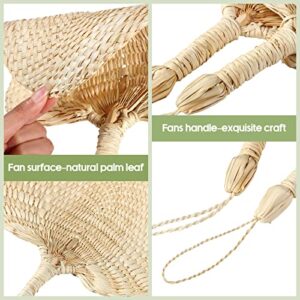 20 Pieces Wedding Raffia Fans Bamboo Fan Natural Handmade Palm Leaf Hand Weaving Fan Boho Fans for Guest Couple Summer Cooling Supplies Farmhouse Wall Decor Wedding Favors