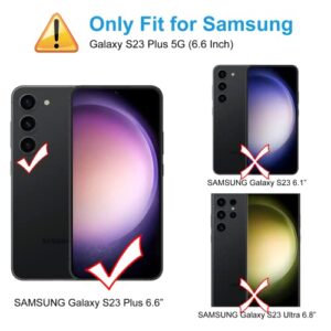 LYWHL [3+2 Pack Design for Samsung Galaxy S23 Plus 5G Screen Protector with Camera Lens Protection Tempered Glass, Support Fingerprint Unlock, Case Friendly Bubble Free [Not Fit S23 / S23 Ultra]