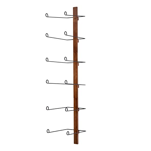 JILLMO Cowboy Hat Rack, Cowboy Hat Holder, 6 Pieces Hat Rack for Cowboy Hats with Wooden Board, Metal Hat Holder Organizer for Hat Collection