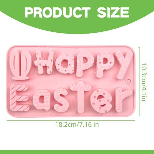 Crethinkaty Easter Chocolate Mold-1Pack Happy Easter Silicone Chocolate Mold-Happy Easter Letters Shaped Chocolate Pudding Candy Making Mold for Easter.