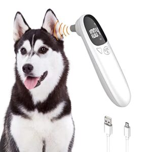 starsum pet infrared ear thermometer for dogs and cats, rechargeable version, ear modes accurately measures pet temperature, ℃/℉ easy switching