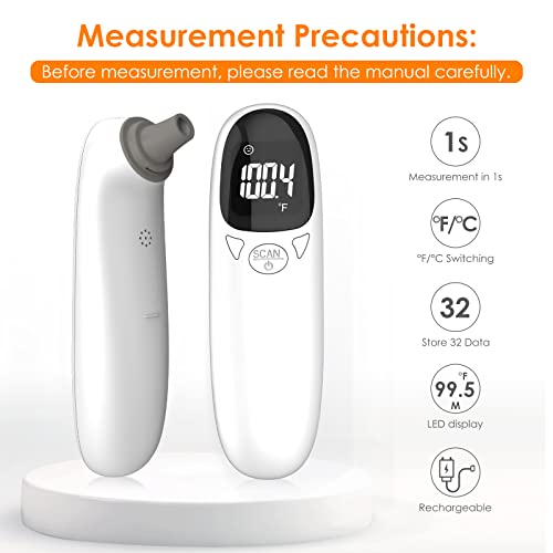 STARSUM Pet Infrared Ear Thermometer for Dogs and Cats, Rechargeable Version, Ear Modes Accurately Measures Pet Temperature, ℃/℉ Easy Switching