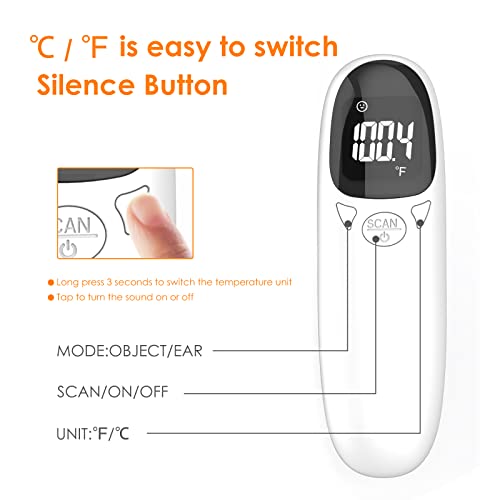 STARSUM Pet Infrared Ear Thermometer for Dogs and Cats, Rechargeable Version, Ear Modes Accurately Measures Pet Temperature, ℃/℉ Easy Switching