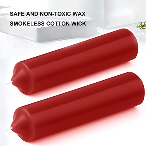 Low Temperature Candles Low Heat Romantic Candles Wax for Couples, Wedding, Home Decoration-2Pack, Red