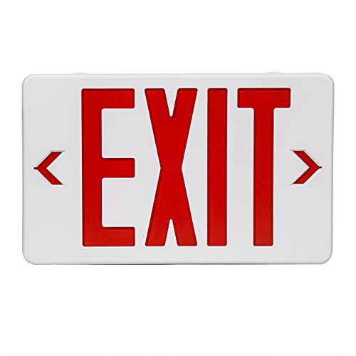 TANLUX Red Exit Sign, LED Emergency Exit Light with Battery Backup, UL Listed, AC 120/277V, Exit Signs with Emergency Lights, Commercial Emergency Lights for Business - 1 Pack