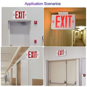 TANLUX Red Exit Sign, LED Emergency Exit Light with Battery Backup, UL Listed, AC 120/277V, Exit Signs with Emergency Lights, Commercial Emergency Lights for Business - 1 Pack