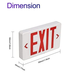 TANLUX Red Exit Sign, LED Emergency Exit Light with Battery Backup, UL Listed, AC 120/277V, Exit Signs with Emergency Lights, Commercial Emergency Lights for Business - 1 Pack