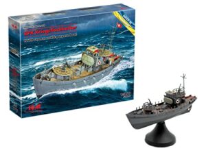 icm s.018 - boat model kfk kriegsfischkutter, plastic millitary ship wwii german multi-purpose boat - scale 1:350