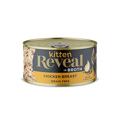 Reveal Natural Wet Kitten Food, 12 Pack, Grain Free, Limited Ingredient Food for Kittens, Chicken Breast in Broth, 2.47oz Cans