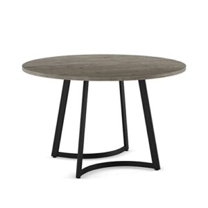 amisco josie 48" round table - greyish-brown tfl/black metal