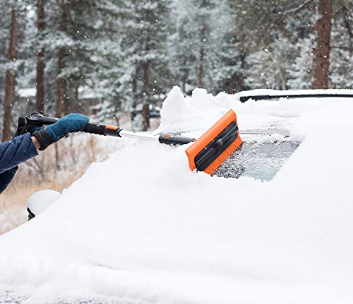 BIRDROCK HOME 39" Extendable Snow Brush with Detachable Ice Scraper for Car | 14" Wide Foam Head | Size: Car & SUV | Lightweight Aluminum Body with Ergonomic Grip | Windshield & Paint Safe…