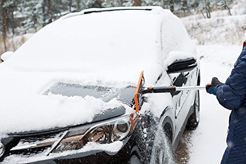 BIRDROCK HOME 39" Extendable Snow Brush with Detachable Ice Scraper for Car | 14" Wide Foam Head | Size: Car & SUV | Lightweight Aluminum Body with Ergonomic Grip | Windshield & Paint Safe…