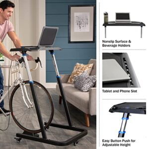 RAD Cycle Products Adjustable Bike Trainer Fitness Desk Portable Workstation Standing Desk & Lasko High Velocity Pro-Performance Pivoting Utility Fan, Black Grey U15617