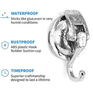 WODMB 1Pc Reusable Heavy-Duty Easy to Install Without Punching Suction Cup Hooks Chrome-Plated Organization Bathroom Shower