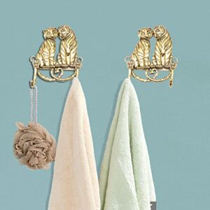 JfwuHap Coat Hooks for Wall, 2Pcs Wall Hooks Decorative Creative Tiger Coat Hooks/Heavy Hook, Hooks Mounted for Coat, Bag, Towel, Key, Hook Rack, Hanging Coats Bathroom Entryway(Tiger)