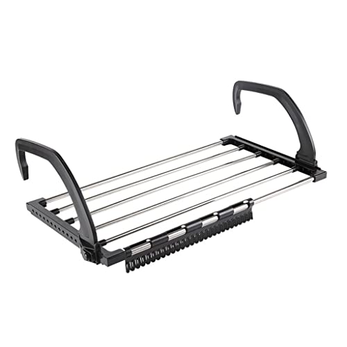 WODMB Stainless Steel Drying Shoe Rack Folding Towel Drying Rack Window Laundry Balcony Towel Clothes Diaper