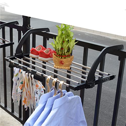 WODMB Stainless Steel Drying Shoe Rack Folding Towel Drying Rack Window Laundry Balcony Towel Clothes Diaper