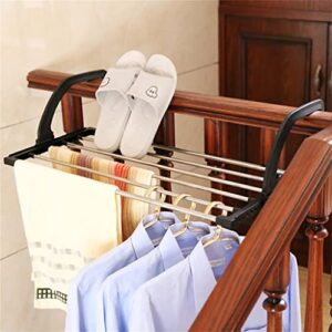 WODMB Stainless Steel Drying Shoe Rack Folding Towel Drying Rack Window Laundry Balcony Towel Clothes Diaper