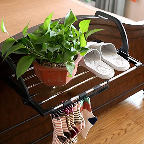 WODMB Stainless Steel Drying Shoe Rack Folding Towel Drying Rack Window Laundry Balcony Towel Clothes Diaper