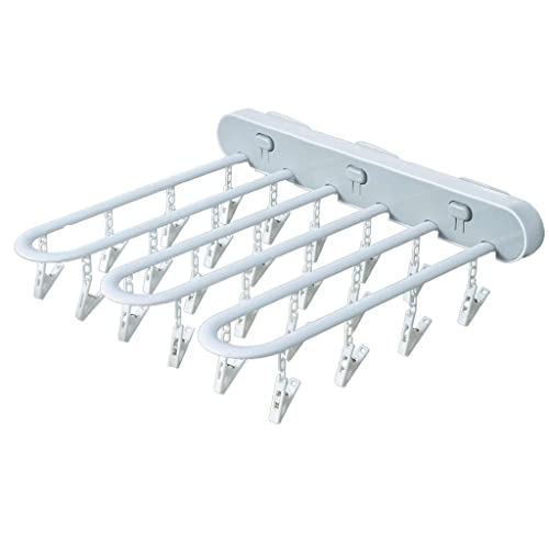 WODMB Sock Drying Racks Laundry Drip Hanger Rectangle with Pegs Indoor Outdoor Clothesline Hanging Dryer Clothespins