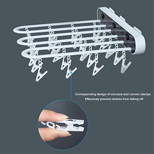 WODMB Sock Drying Racks Laundry Drip Hanger Rectangle with Pegs Indoor Outdoor Clothesline Hanging Dryer Clothespins