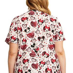 Tooniforms Women Scrubs Top V-Neck Print TF783, L, Hearts To You