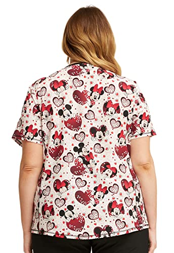 Tooniforms Women Scrubs Top V-Neck Print TF783, L, Hearts To You