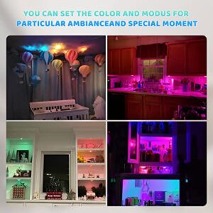 UYICOO Under Cabinet Lights, Puck Lights with Remote, USB Rechargeable LED Closet Wireless Lights with Timing, 3500K 16 Color Dimmable Kitchen Counter Bedroom Stick on Light