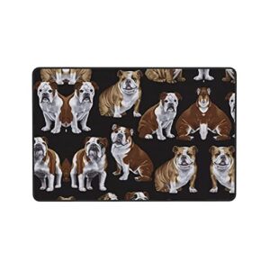 English Bulldogs Ultra Soft Non Slip Door Mat Rugs, Bedroom Carpets, for Living Room Dorm Bathroom Decorative