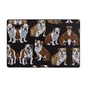 english bulldogs ultra soft non slip door mat rugs, bedroom carpets, for living room dorm bathroom decorative