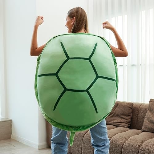 Srutirbo Wearable Turtle Shell Pillows, Turtle Shell Plush Toy Stuffed Animal Costume Funny Dress Up, Creative Gift for Adults Kids (40x30)