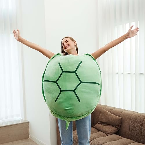 Srutirbo Wearable Turtle Shell Pillows, Turtle Shell Plush Toy Stuffed Animal Costume Funny Dress Up, Creative Gift for Adults Kids (40x30)