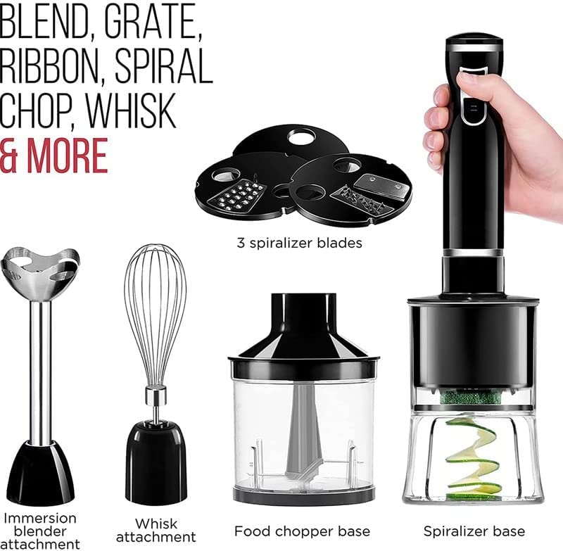 Kitchen 6-in-1 Countertop Blender - Electric Spiralizer & Immersion Blender