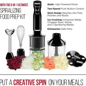 Kitchen 6-in-1 Countertop Blender - Electric Spiralizer & Immersion Blender