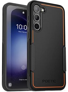 poetic neon series case designed for samsung galaxy s23 plus 5g 6.7 inch, dual layer heavy duty tough rugged lightweight slim shockproof protective case 2023 new cover for galaxy s23+ 5g, black