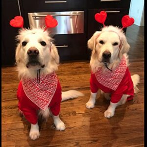 Ausejopeac Valentine's Day Dog Costume Pet Heart Headband for Dog Cat Glitter Valentine's Day Supplies