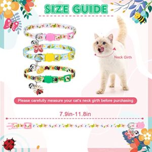 TAILGOO Breakaway Cat Collars with Bell - Spring Pet Collar 3 Pack for Kittens Puppies and Tiny Pets Small Pets