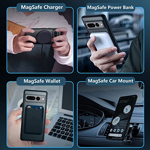 TIANNIUKE Magnetic Case Translucent Matte Anti-Fingerprint,Compatible with MagSafe,Slim Fit Shockproof Protective Phone Case for Pixel 7 Pro (2022) (Black)