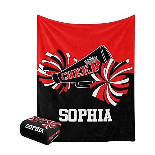 Cheerleader Red Personalized Blankets Throw Bed Sofa Couch Blankets Traveling Camping Hiking Soft Cozy 50 x 60 Inch